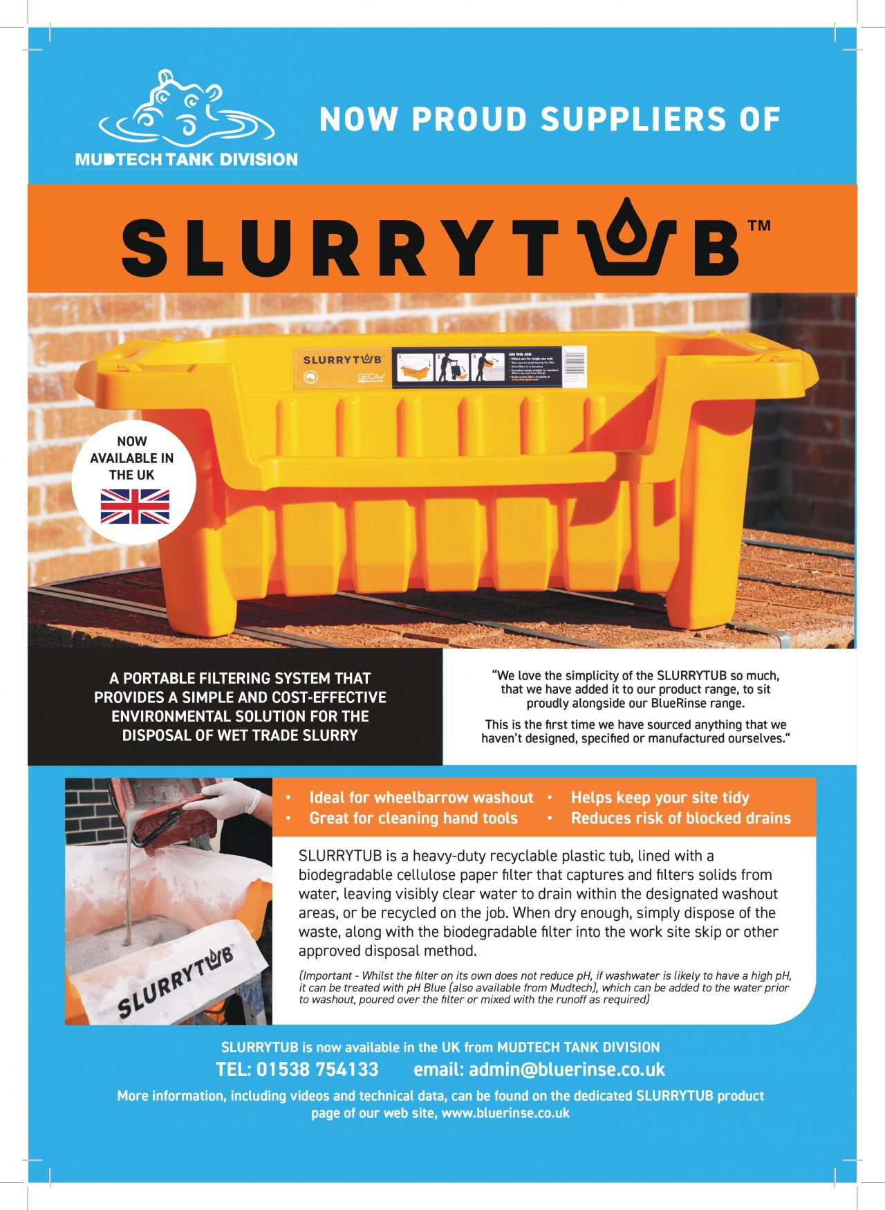 SLURRYTUB....Now available in the U.K. - BlueRinse Concrete Washout ...